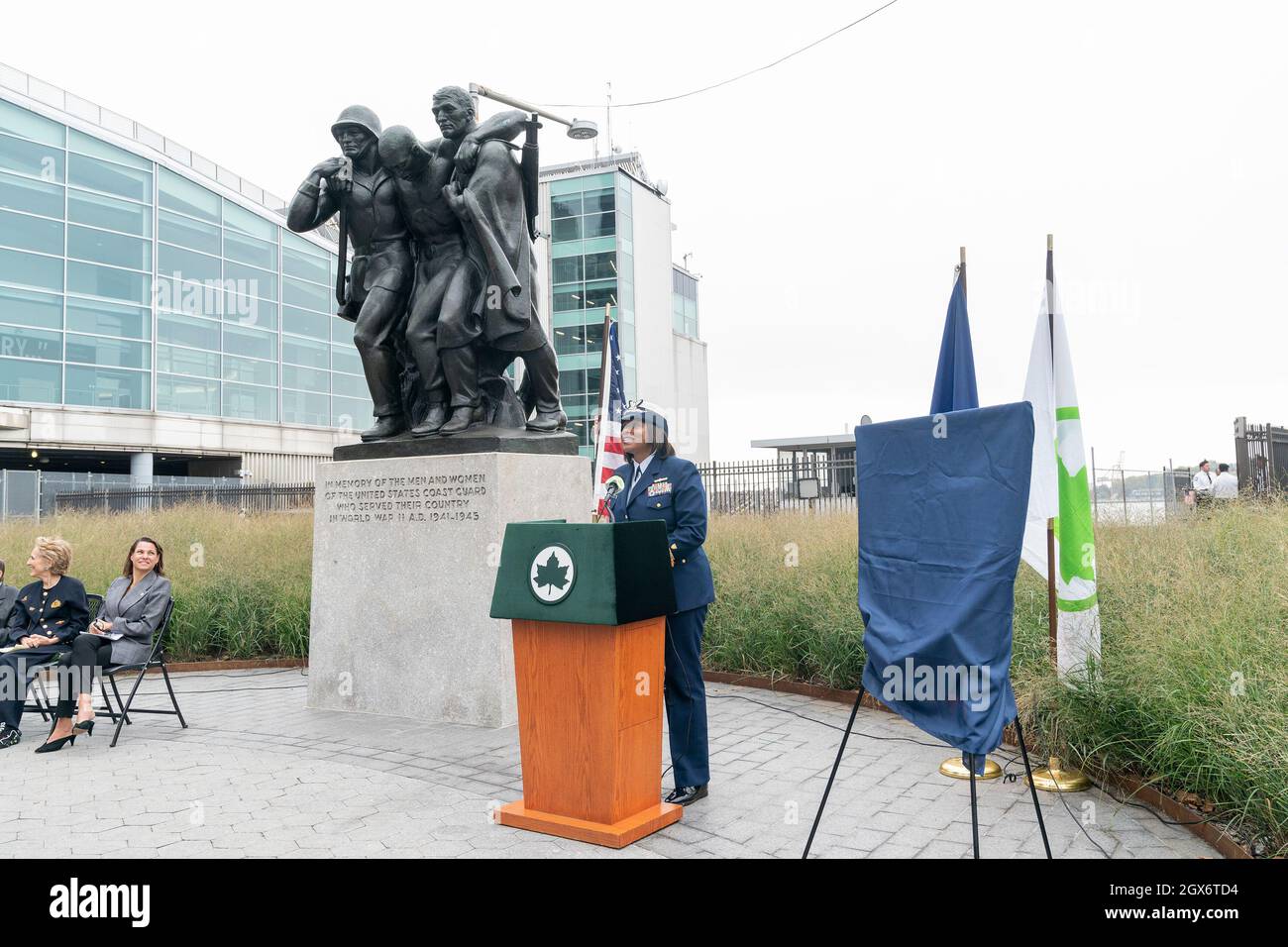 Captain Zeita Merchant speaks during ceremony for rededicattion of ...