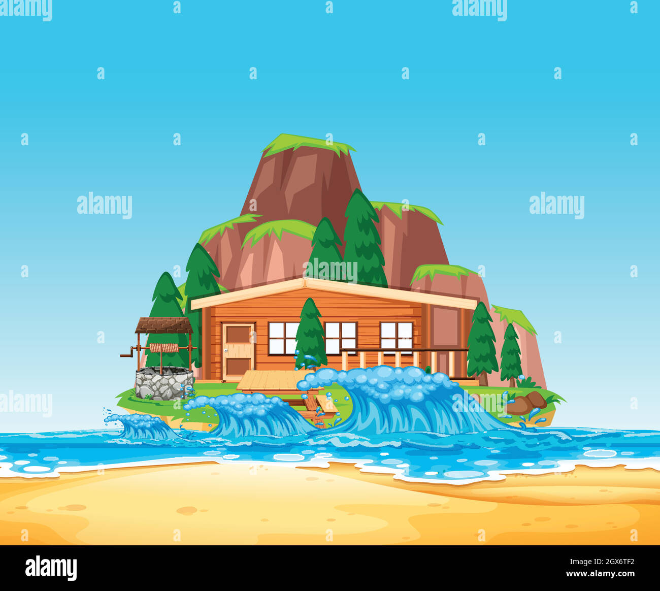 A Beach Front House Vector Stock Vector Image & Art - Alamy