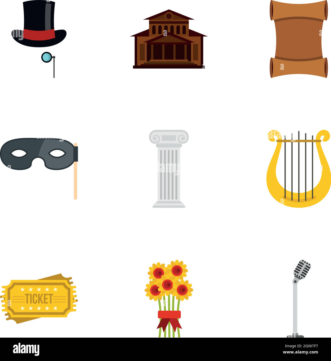 Opera icons set, flat style Stock Vector Image & Art - Alamy