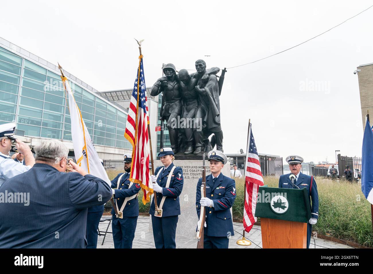 Atmosphere during ceremony for rededicattion of monument for Coast ...