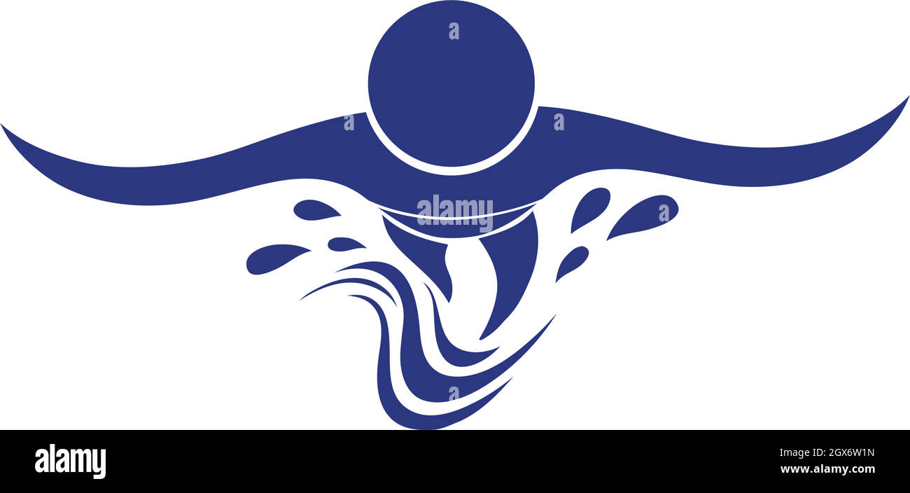 Swimming icon in blue color Stock Vector Image & Art - Alamy