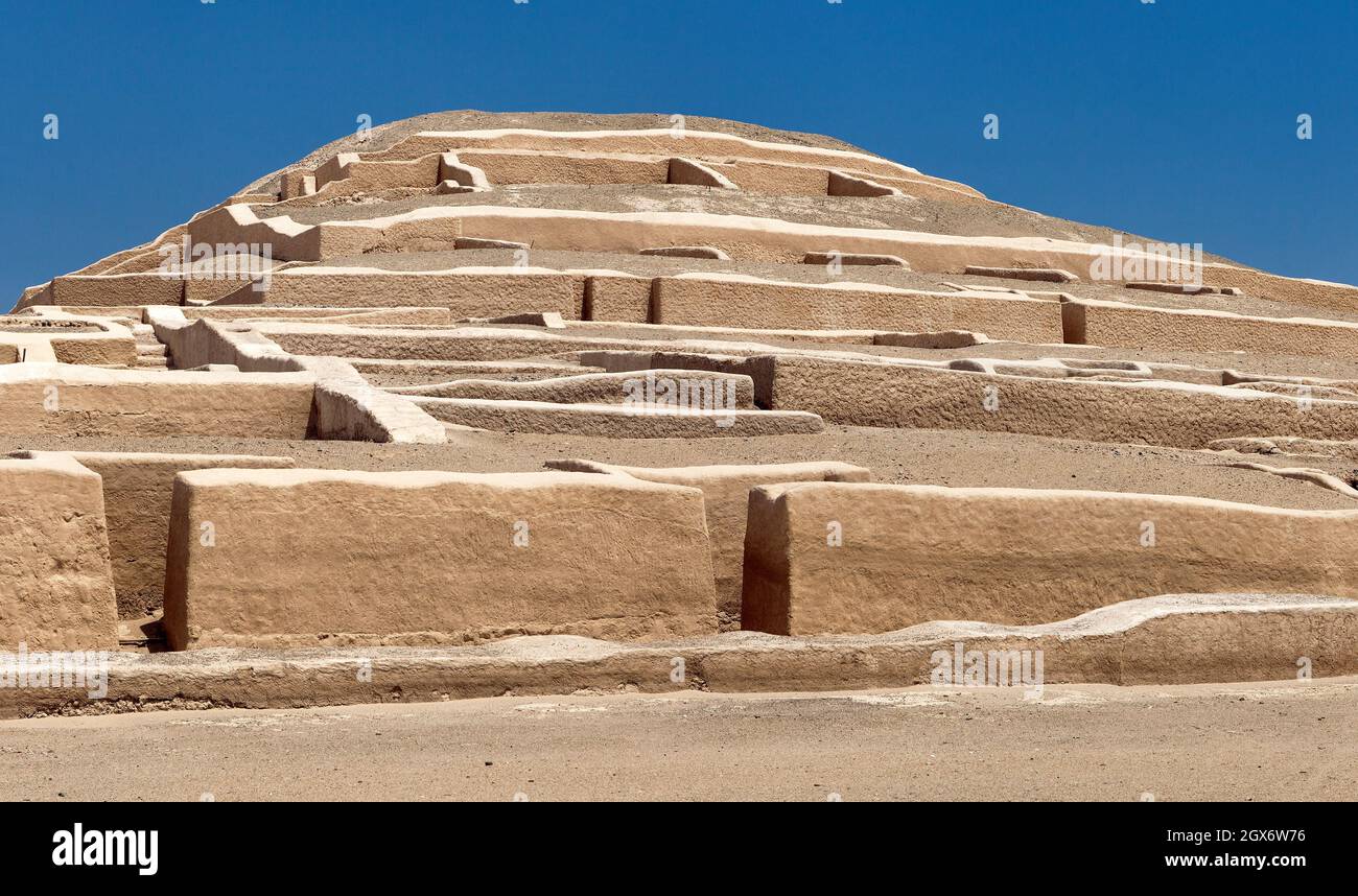 Nasca or Nazca pyramid at Chahuachi archeological site in the Nazca ...