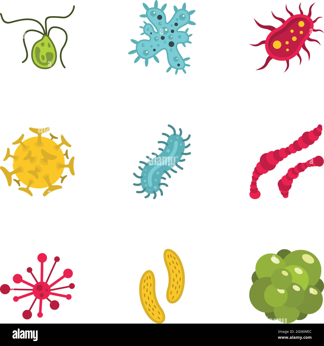 Virus epidemic flat set Stock Vector Images - Alamy