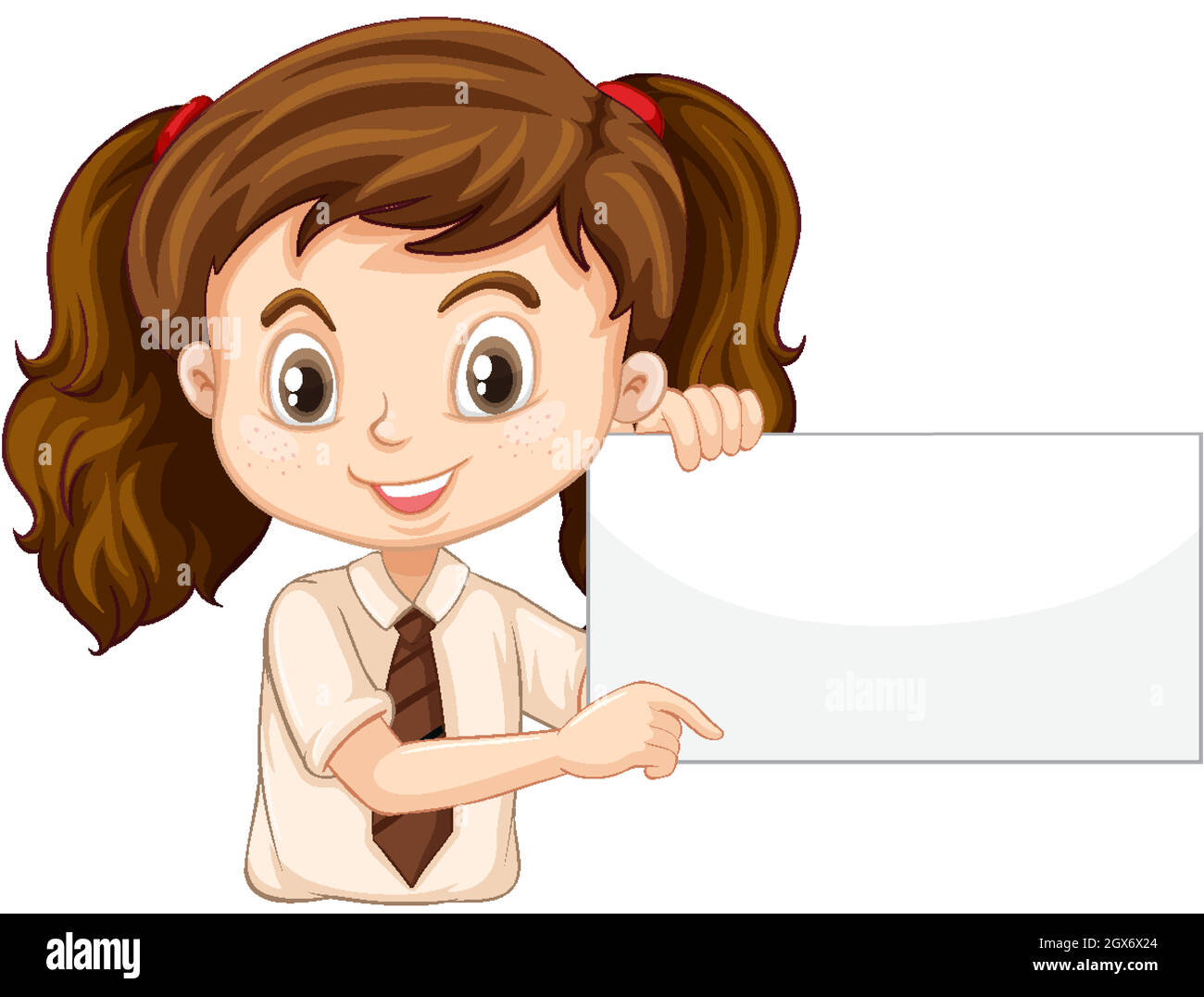 One happy girl with blank board Stock Vector Image & Art - Alamy