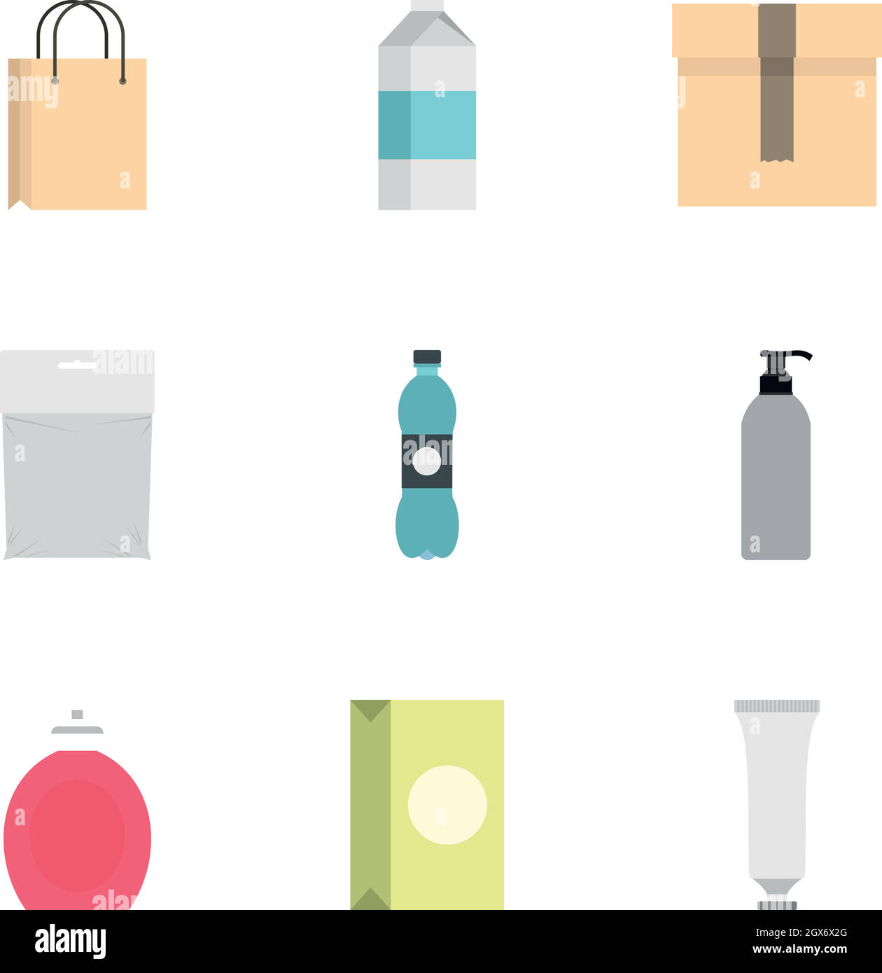 Packing container icons set, flat style Stock Vector Image & Art - Alamy