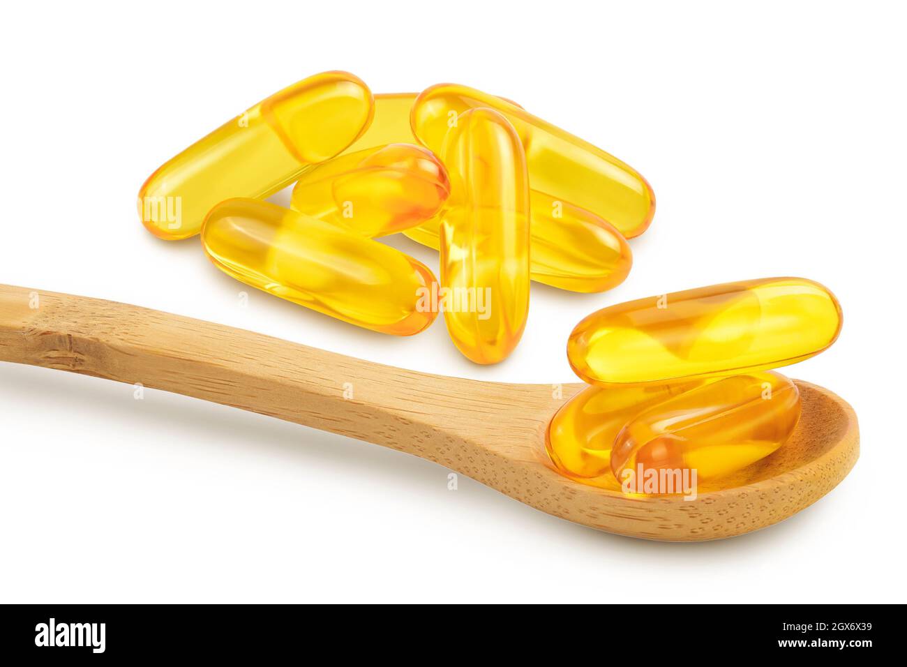 Fish oil in bottle isolated on white background with clipping path and ...