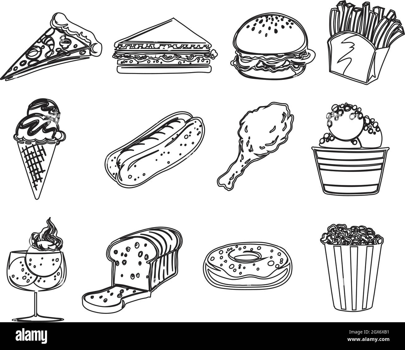 Different bread white background Stock Vector Images - Alamy