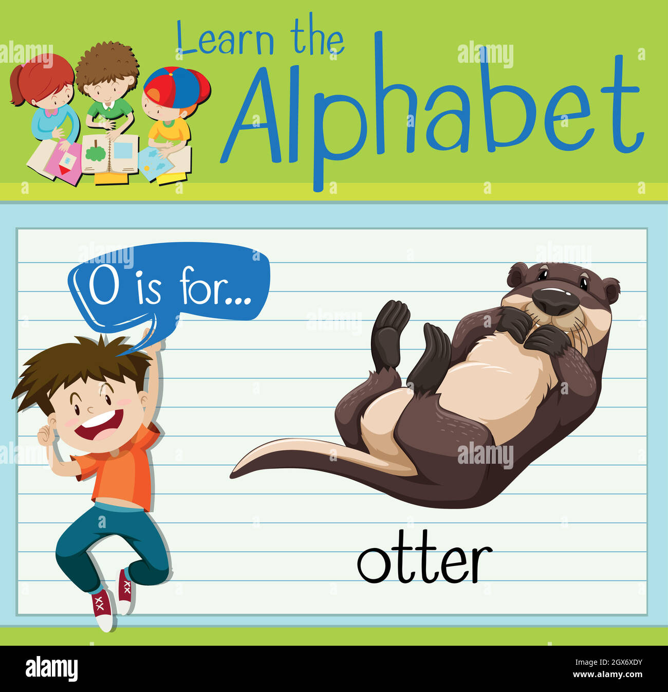 Flashcard letter O is for otter Stock Vector Image & Art - Alamy