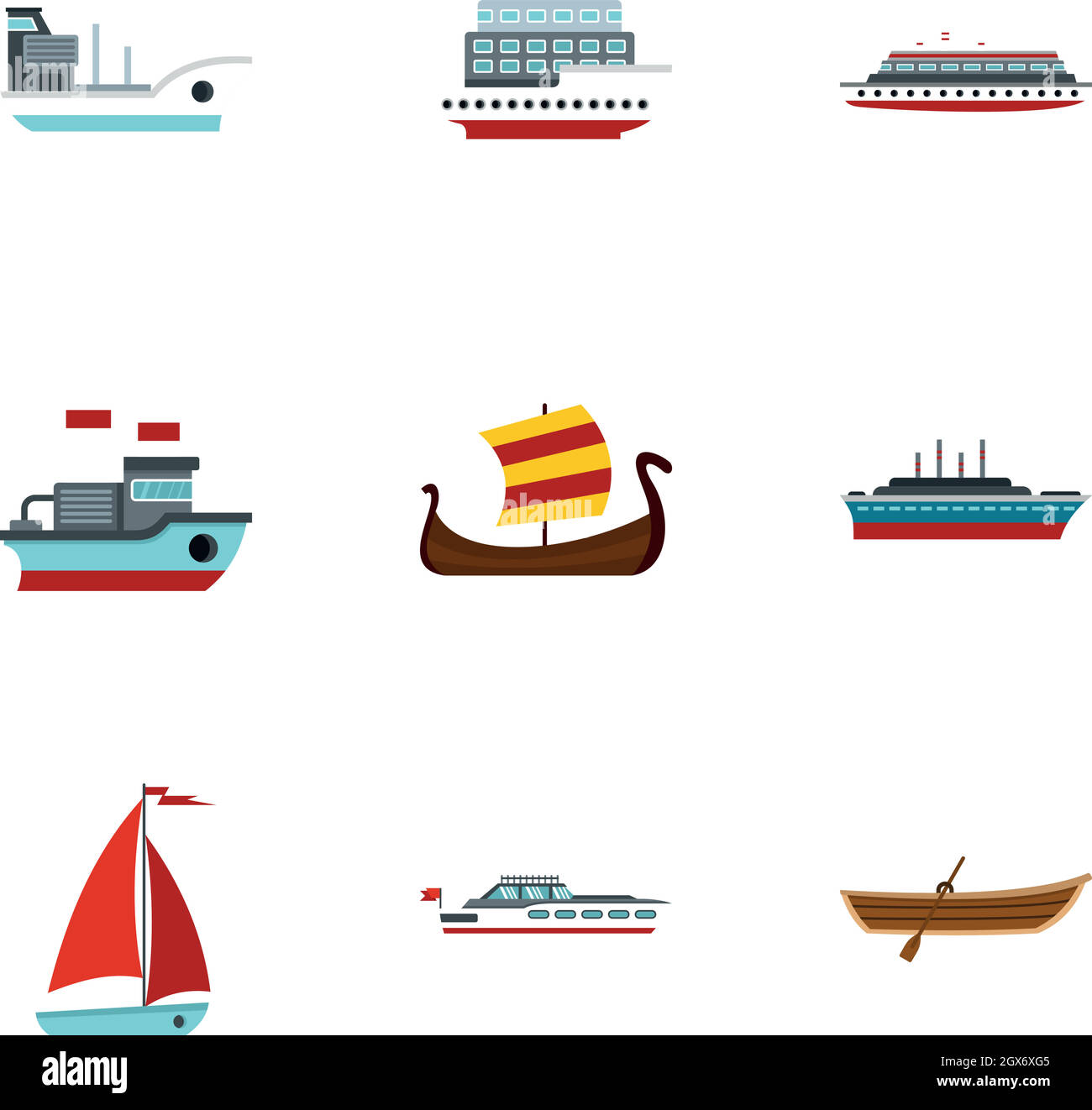 Sailing icons set, flat style Stock Vector Image & Art - Alamy
