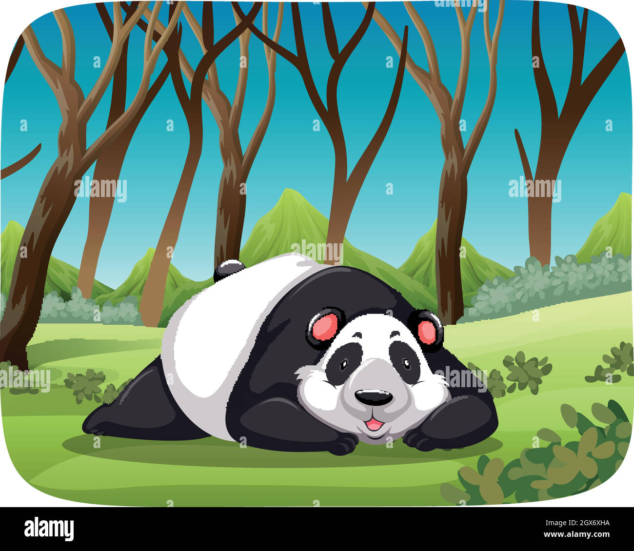 Panda in forest scene Stock Vector Image & Art - Alamy