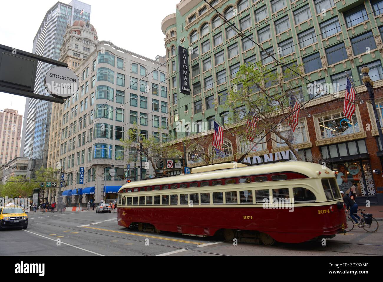 F-line Antique PCC streetcar No.1074 Toronto on Market Street at ...