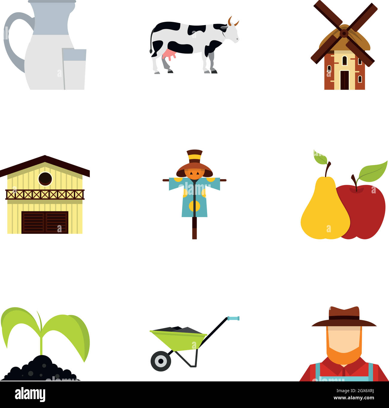 Farm icons set, flat style Stock Vector Image & Art - Alamy
