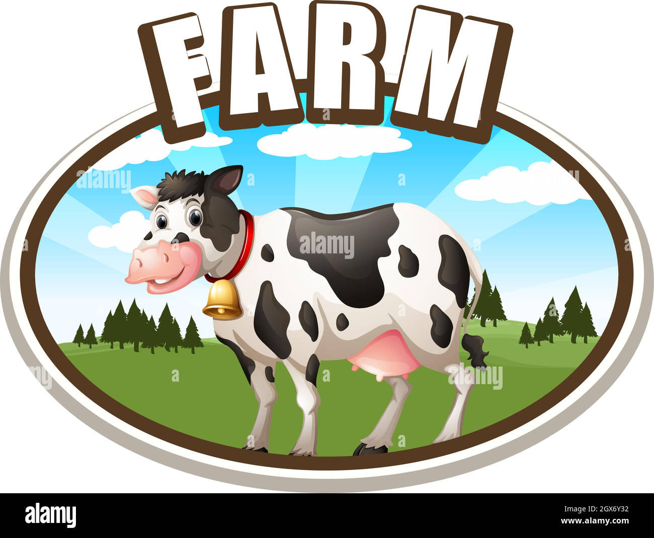 Standing cow illustration Stock Vector Images - Alamy