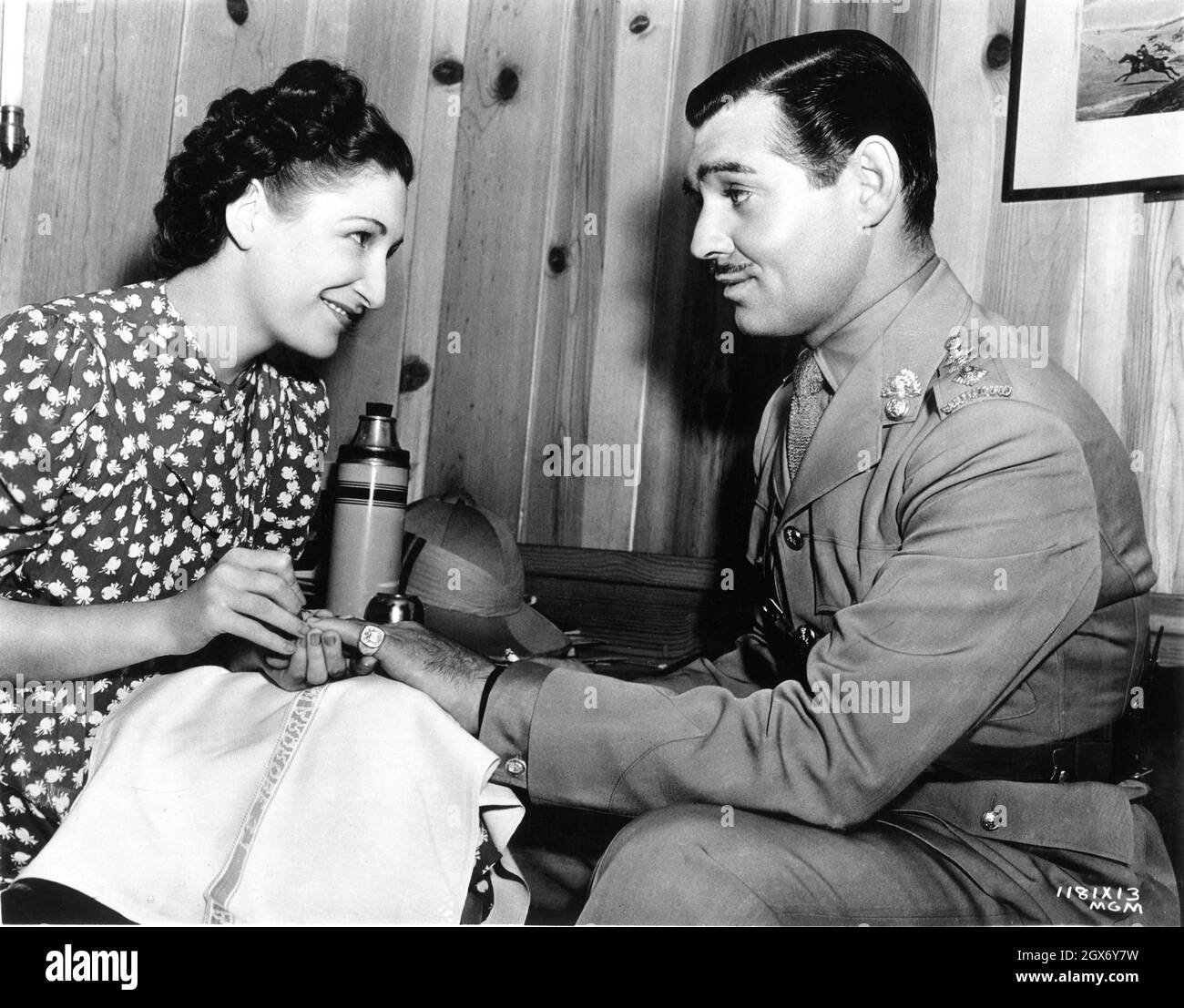 CLARK GABLE gets a manicure in his Dressing Room from LOLA BARDSLEY of ...
