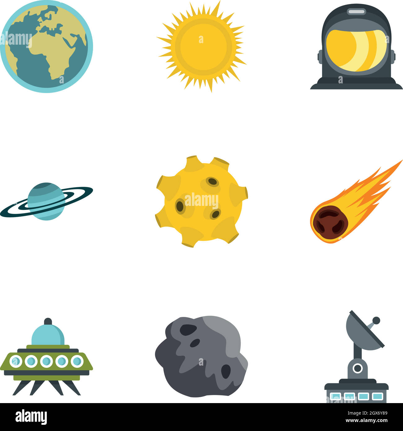 Alien icon flat style Cut Out Stock Images & Pictures - Alamy