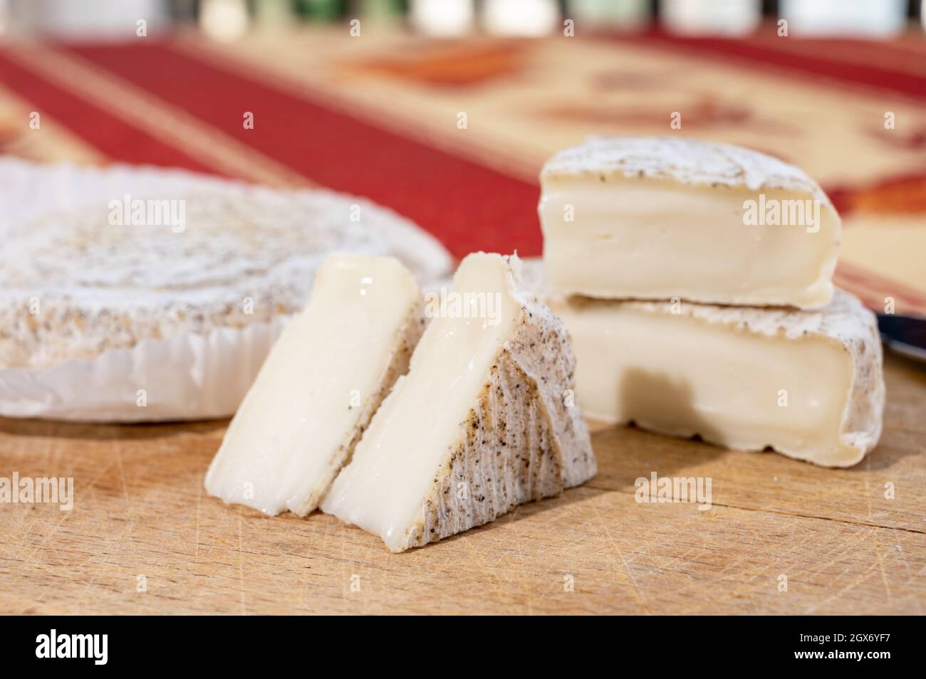 Taste of Provence, small round cheese Tome de Provence made from goat ...