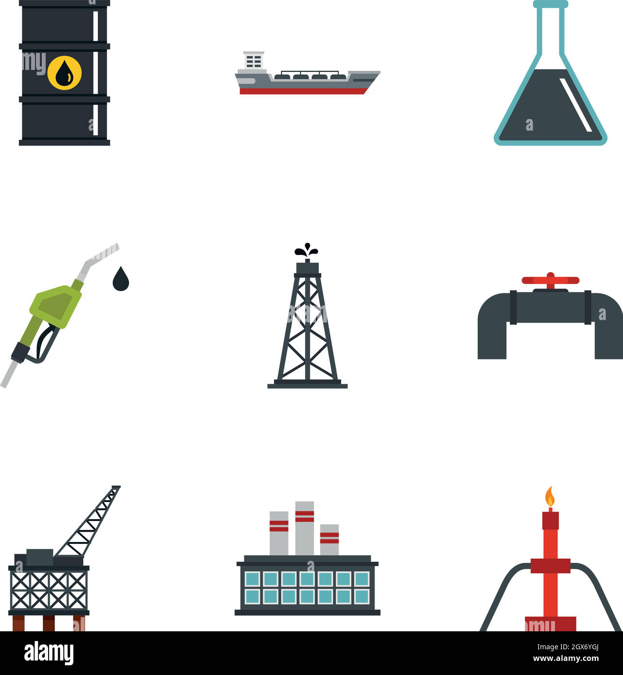 Oil industry extraction icons set Stock Vector Image & Art - Alamy