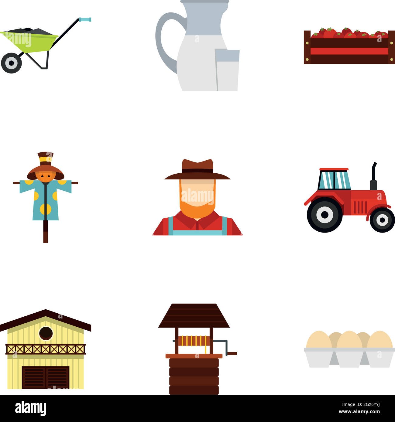 Farming icons set, flat style Stock Vector Image & Art - Alamy