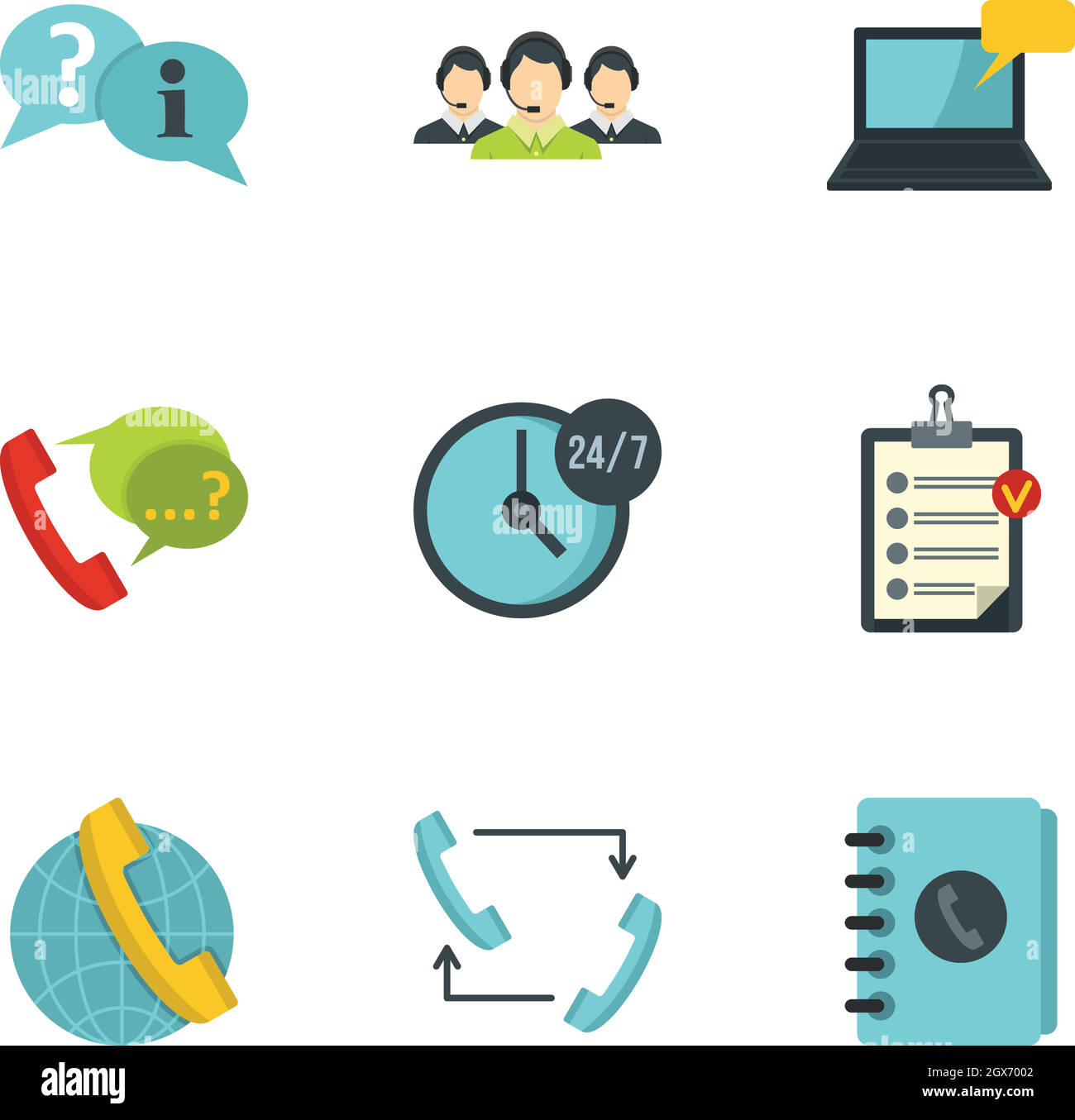 Customer service icons set, flat style Stock Vector Image & Art - Alamy