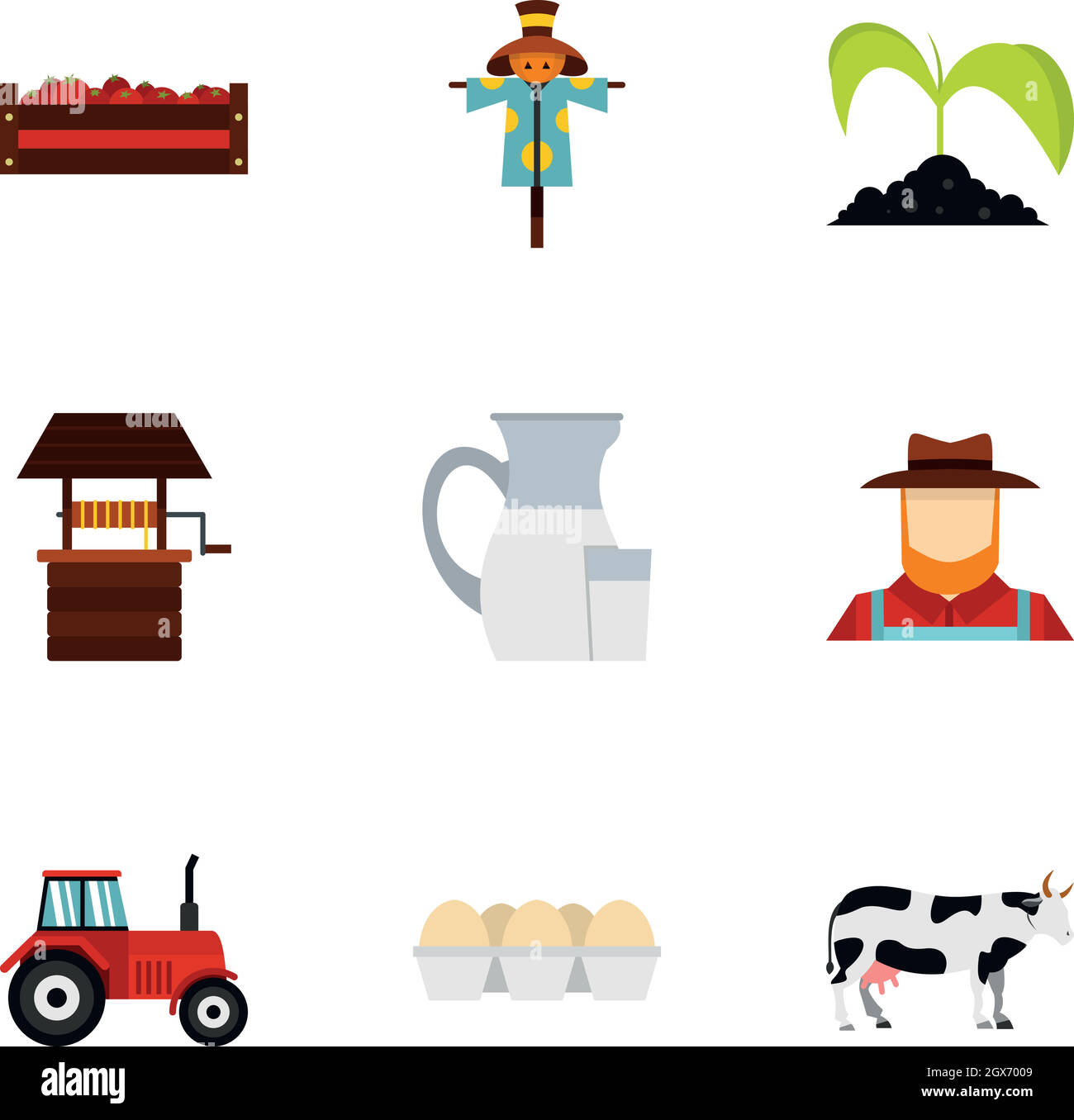Agriculture icons set, flat style Stock Vector Image & Art - Alamy