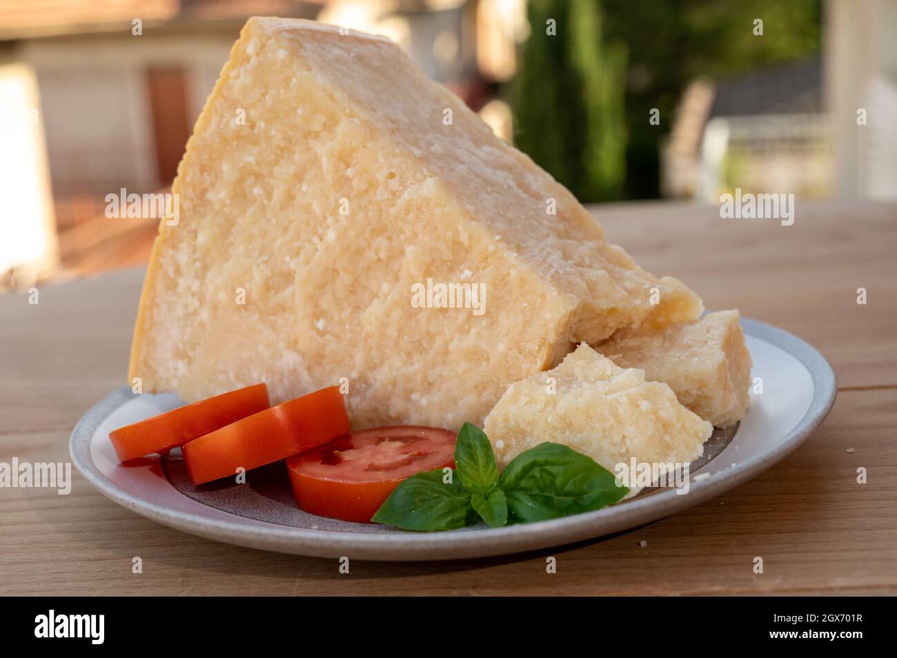 Cheese collection, piece of matured cow cheese pasmesan parmigiano ...