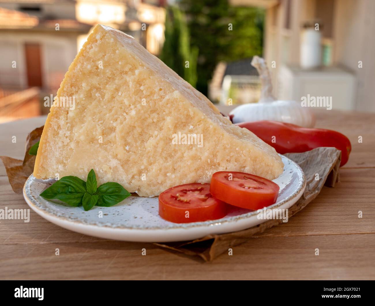 Cheese collection, piece of matured cow cheese pasmesan parmigiano ...