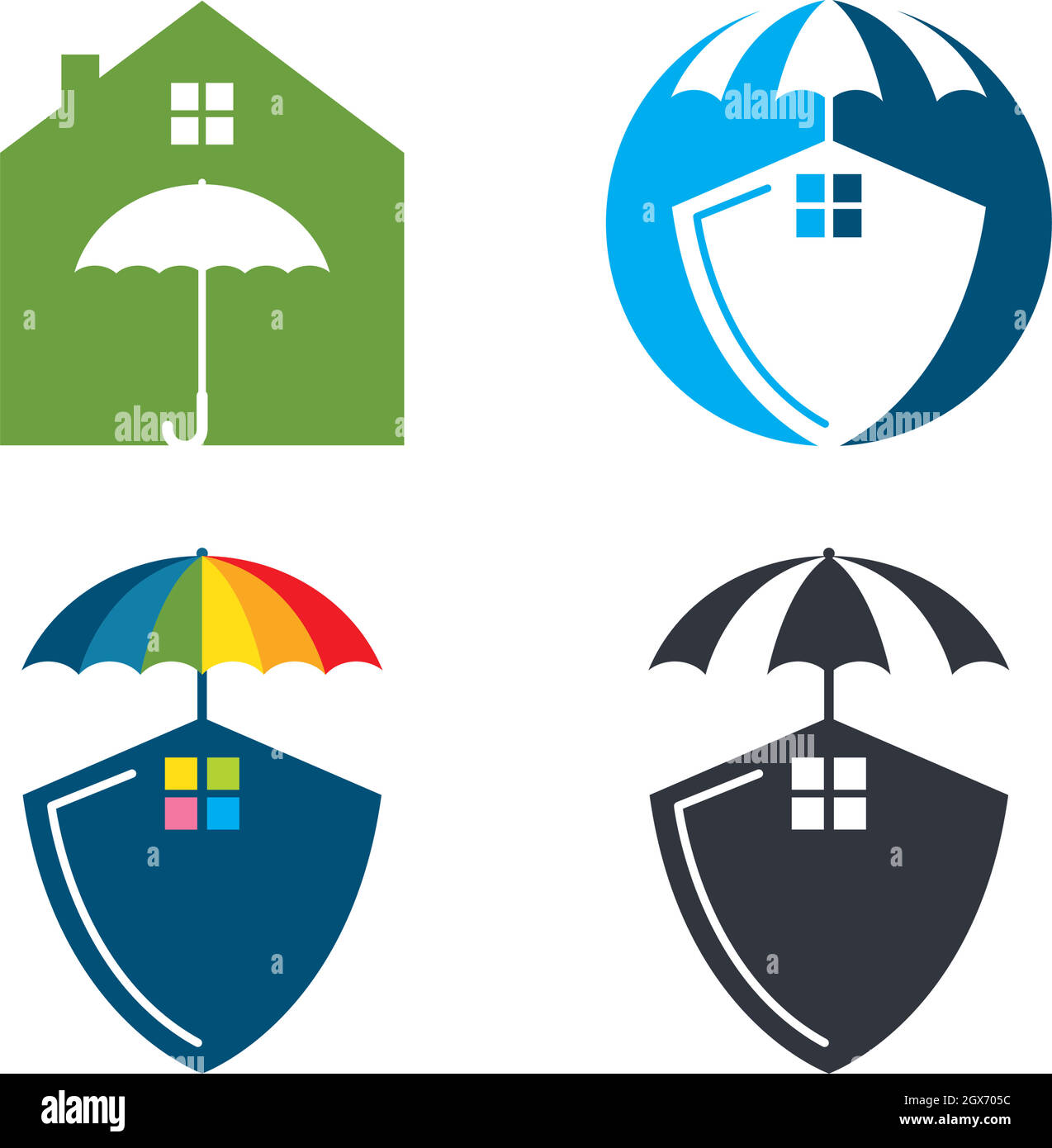 umbrella house logo vector icon of insurance illustration Stock Vector ...