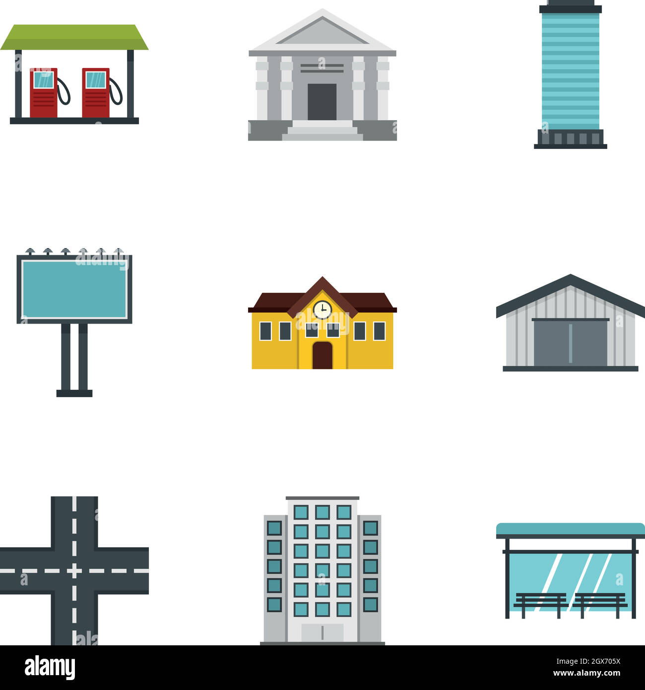 Urban infrastructure icons set, flat style Stock Vector Image & Art - Alamy
