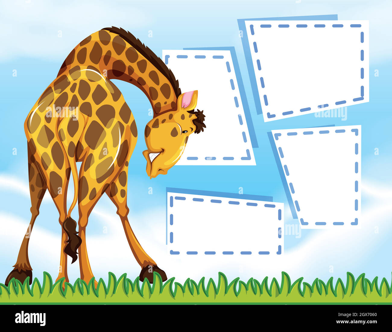 Giraffe on note template Stock Vector Image & Art - Alamy