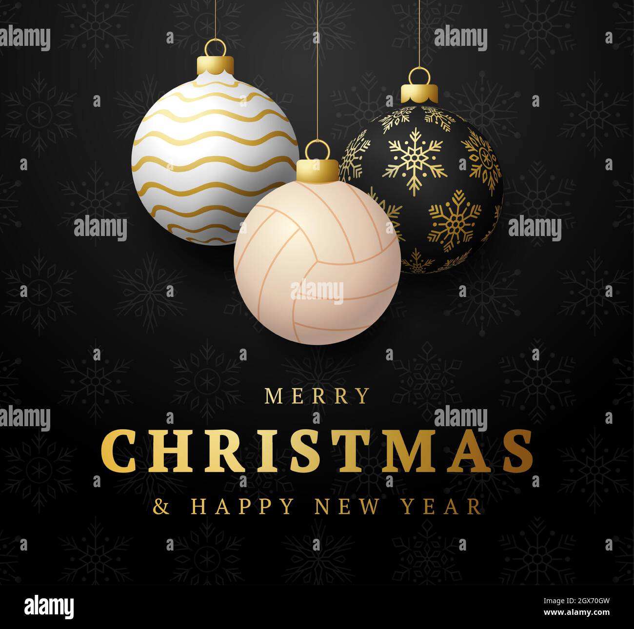 volleyball Merry Christmas and Happy New Year luxury Sports greeting ...