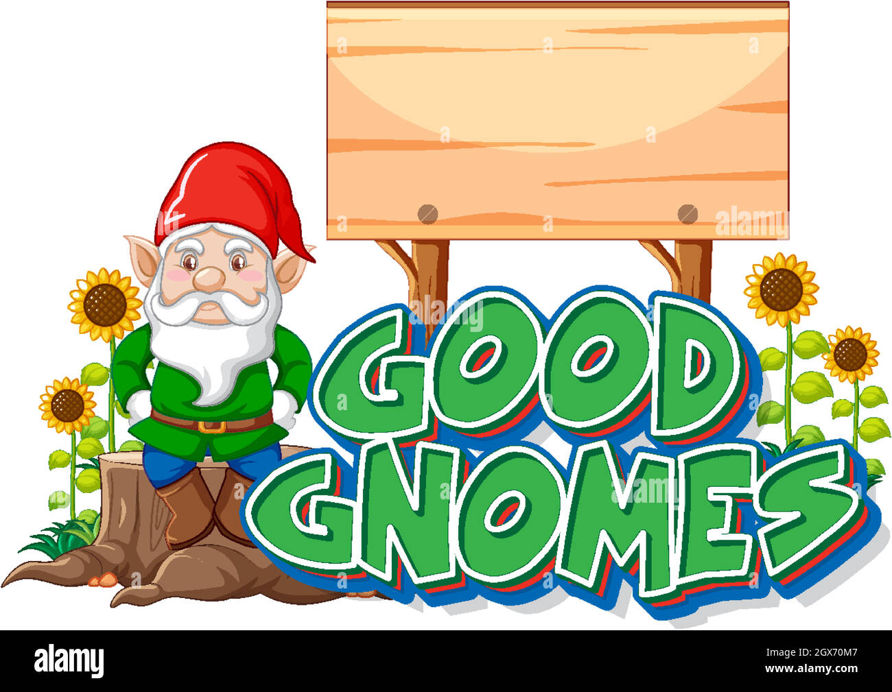 Good gnomes logo with blank banner on white background Stock Vector ...