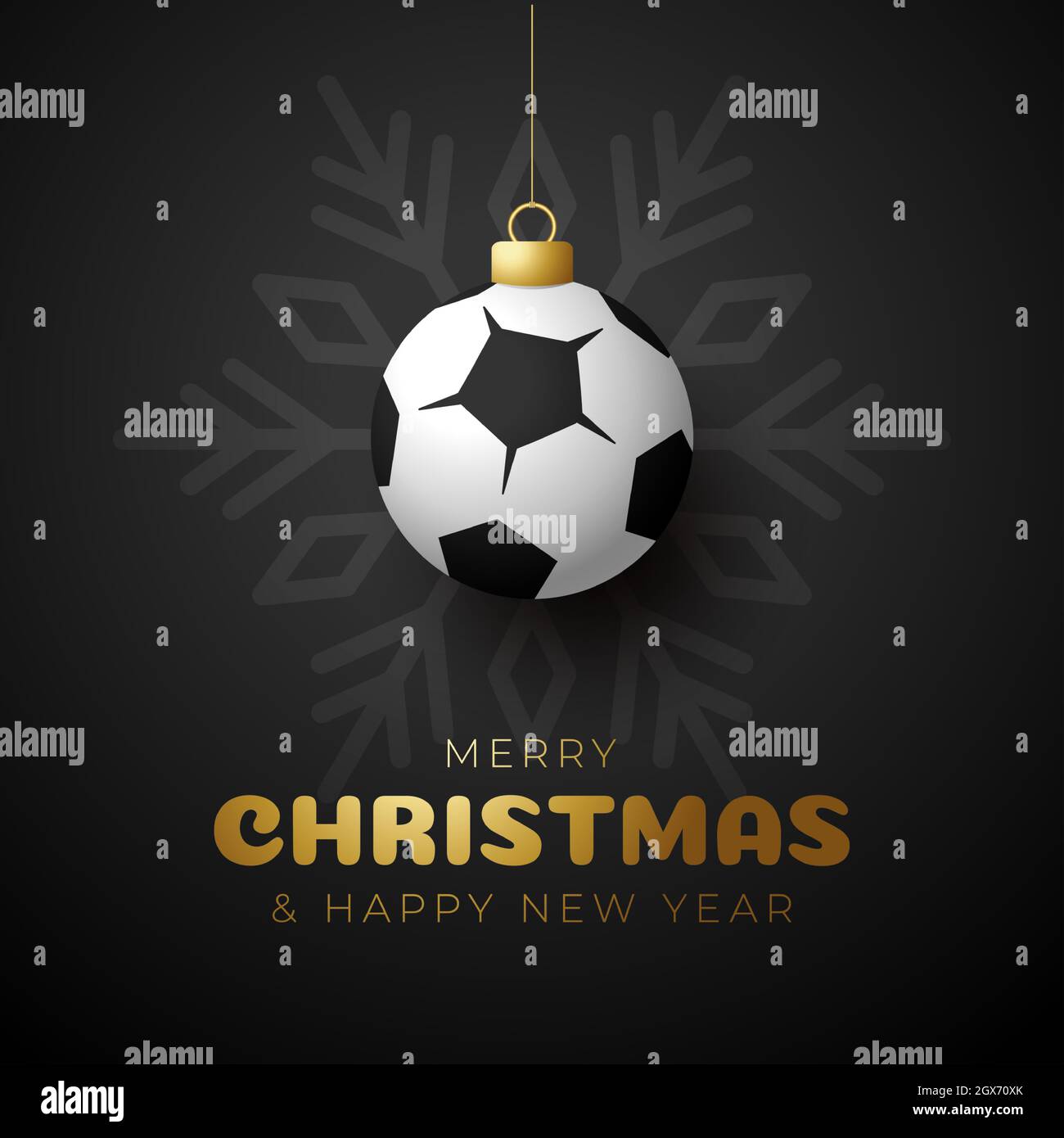 soccer Merry Christmas and Happy New Year luxury Sports greeting card ...