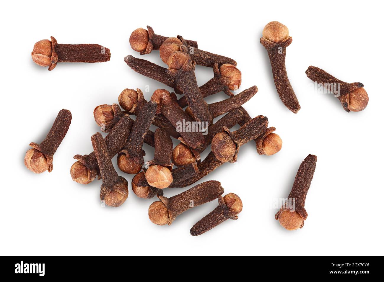 Dry spice cloves isolated on white background with clipping path. Top ...