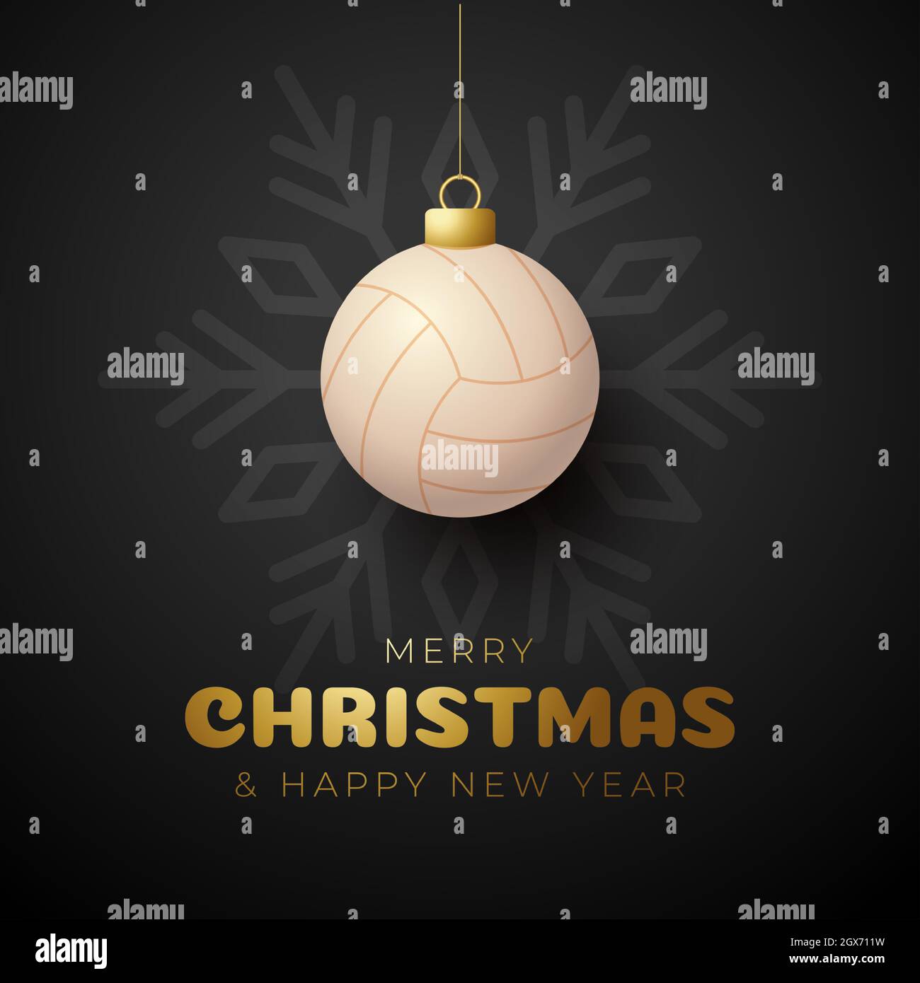volleyball Merry Christmas and Happy New Year luxury Sports greeting ...