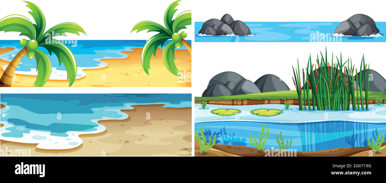 Set of different nature scenes Stock Vector Image & Art - Alamy