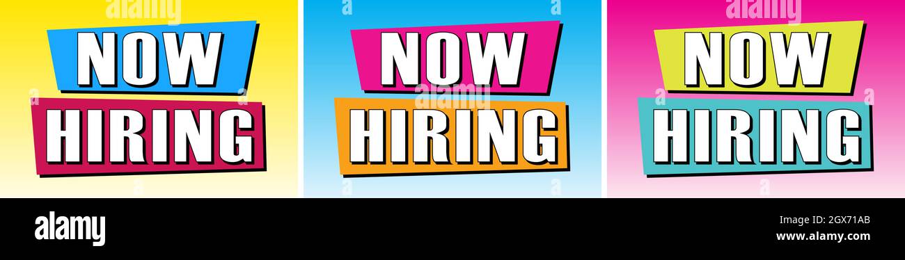 Now Hiring color collection - Vector Illustration Stock Vector Image ...