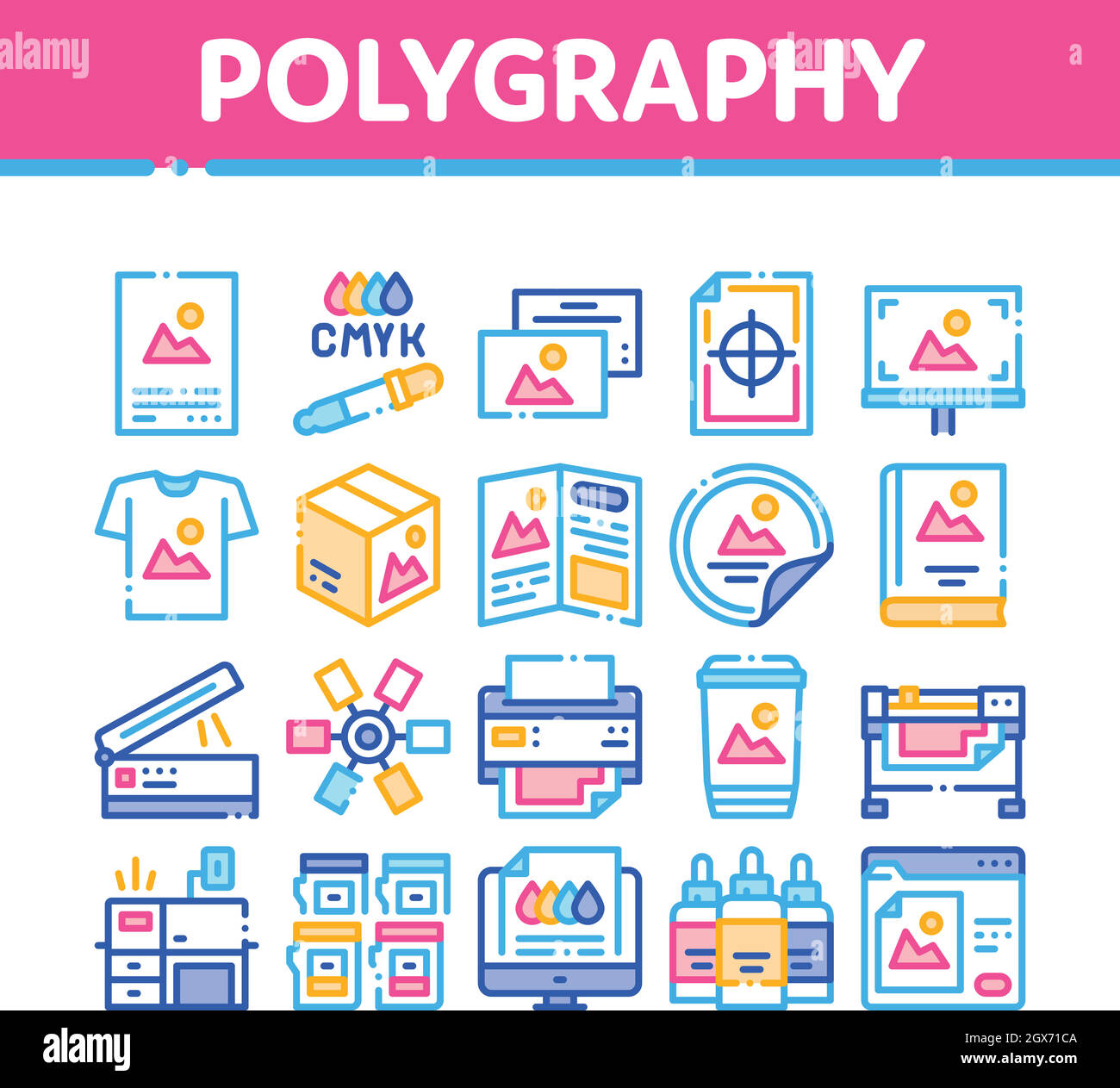 Polygraphy Printing Service Icons Set Vector Stock Vector Image & Art - Alamy