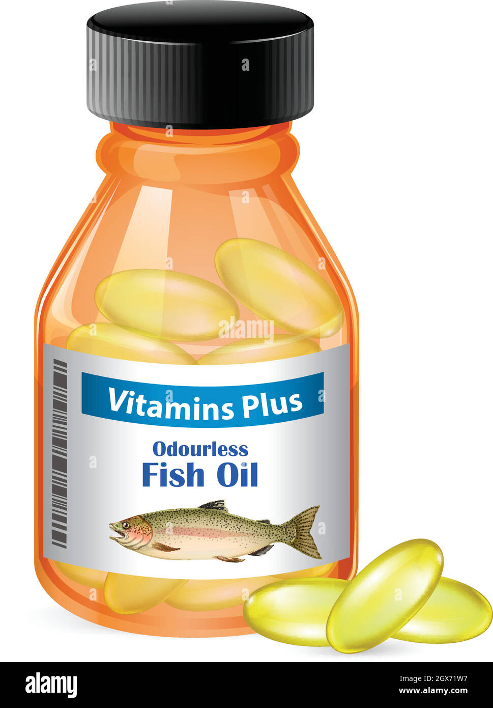 Natural fish oil Stock Vector Images - Alamy
