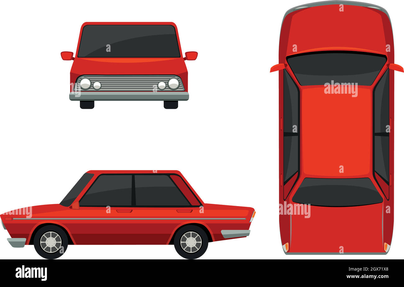 Car aerial view Stock Vector Images - Alamy