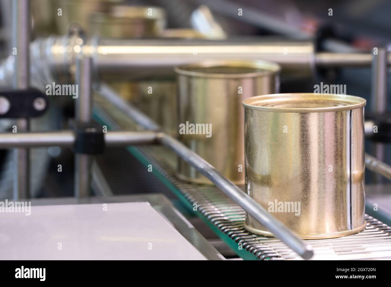 Industrial machine used in canning production. A close-up view Stock ...