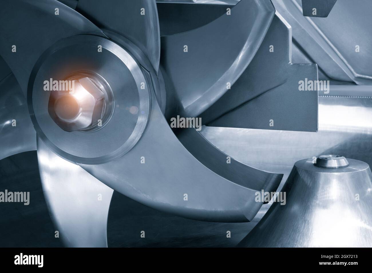 Industrial open mixer with knives in food industry close-up Stock Photo ...