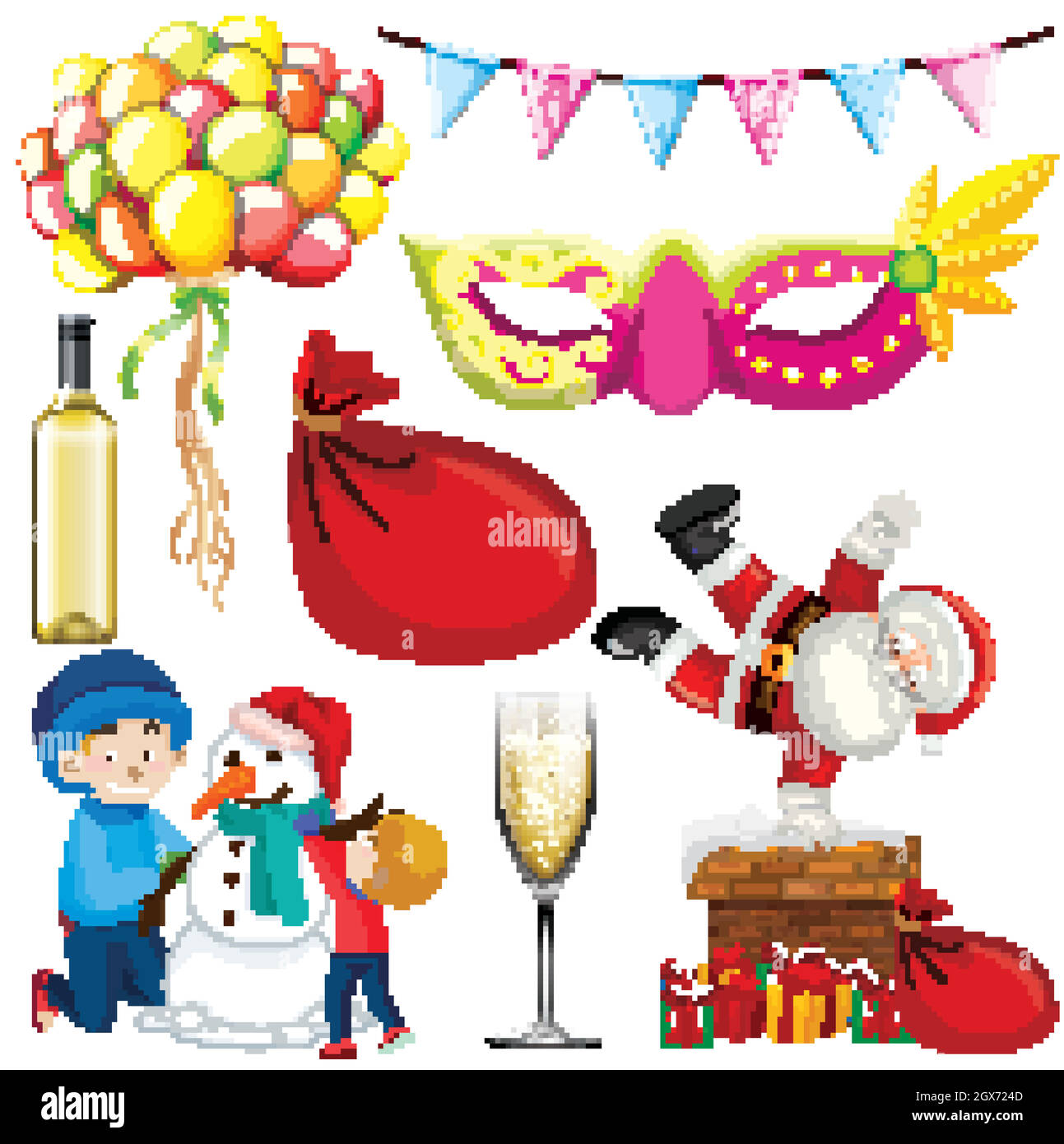 Set of isolated objects of christmas theme Stock Vector Image & Art - Alamy