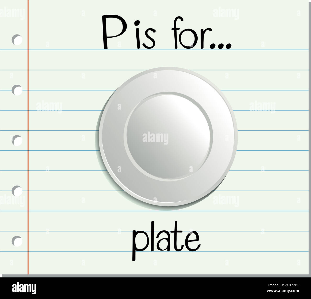 Flashcard letter P is for plate Stock Vector Image & Art - Alamy