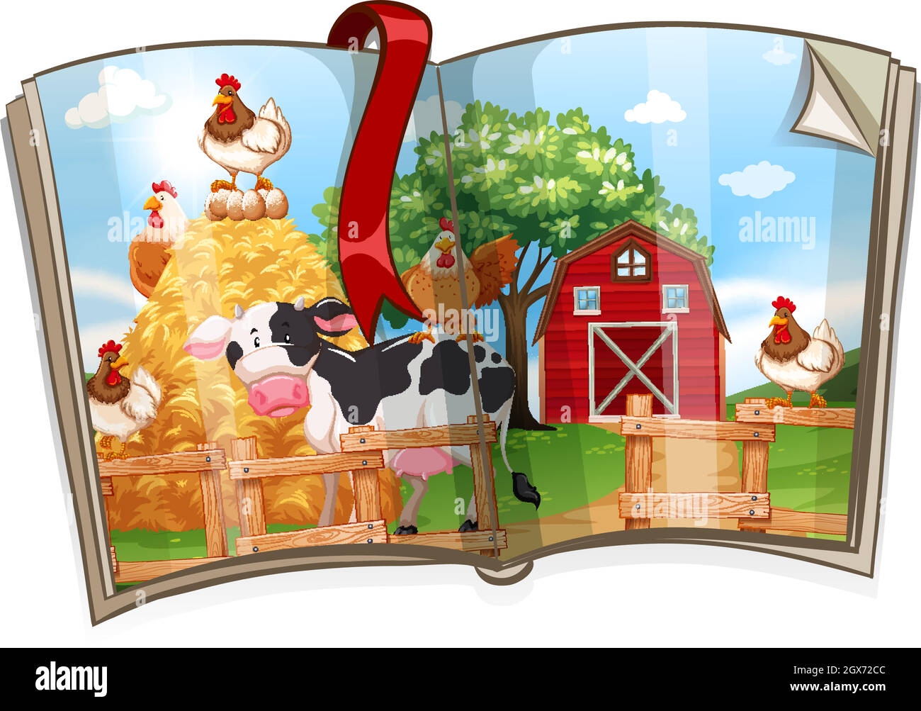 Farm scene cow barn Cut Out Stock Images & Pictures - Alamy