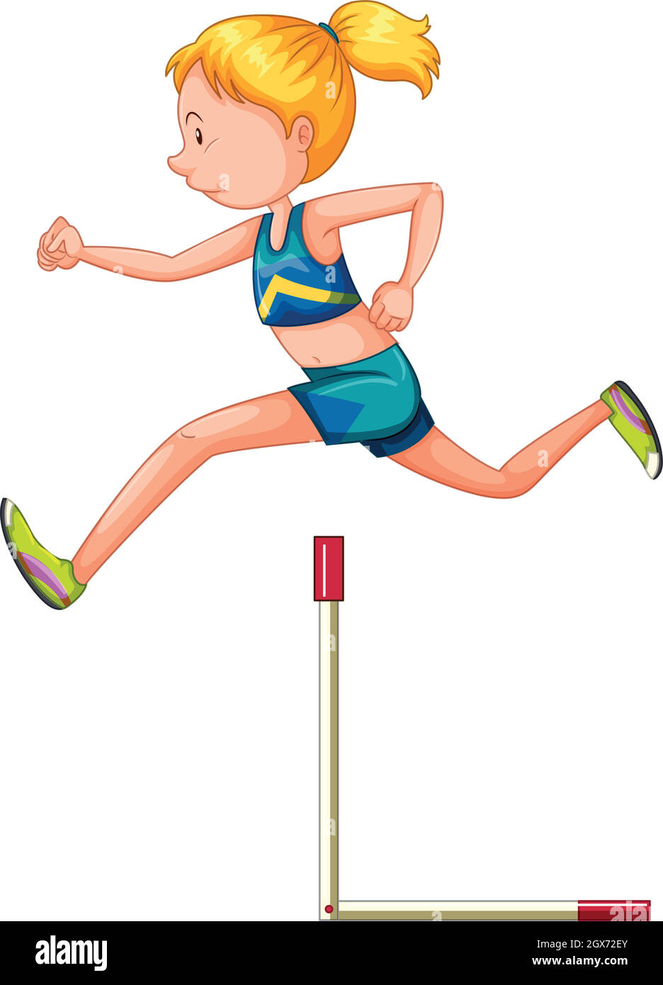 Girl running over hurdle Stock Vector Image & Art - Alamy