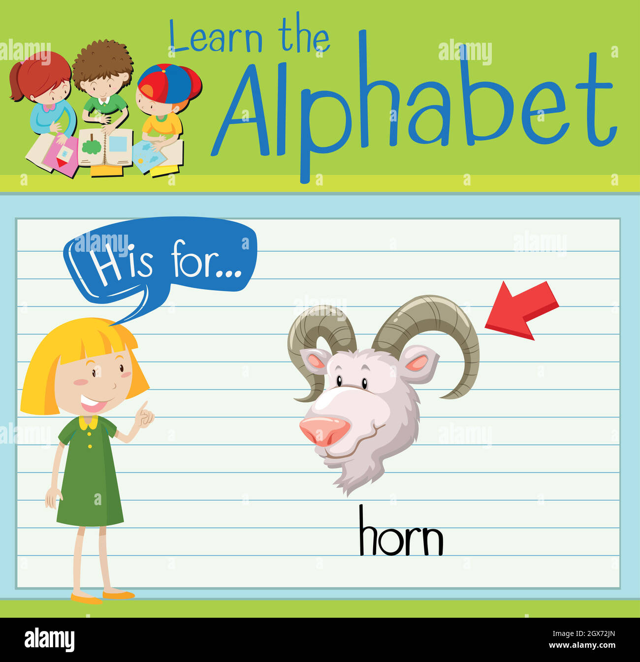 Flashcard letter H is for horn Stock Vector Image & Art - Alamy