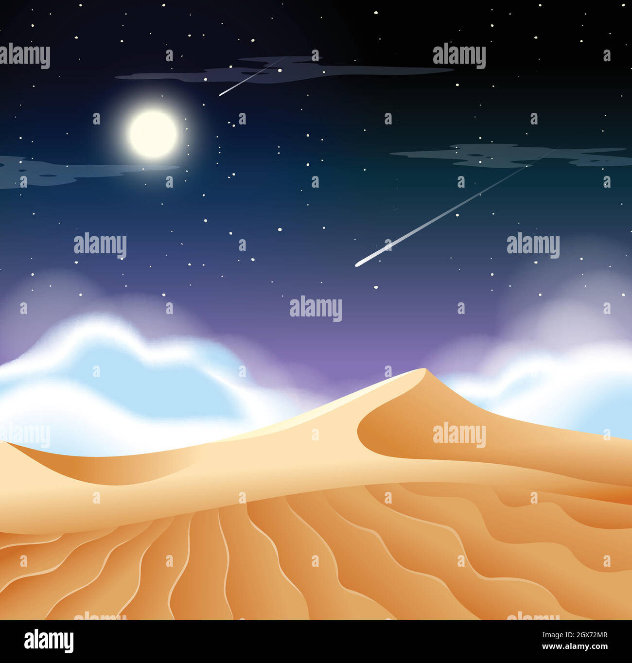 A desert landscape at night Stock Vector Image & Art - Alamy