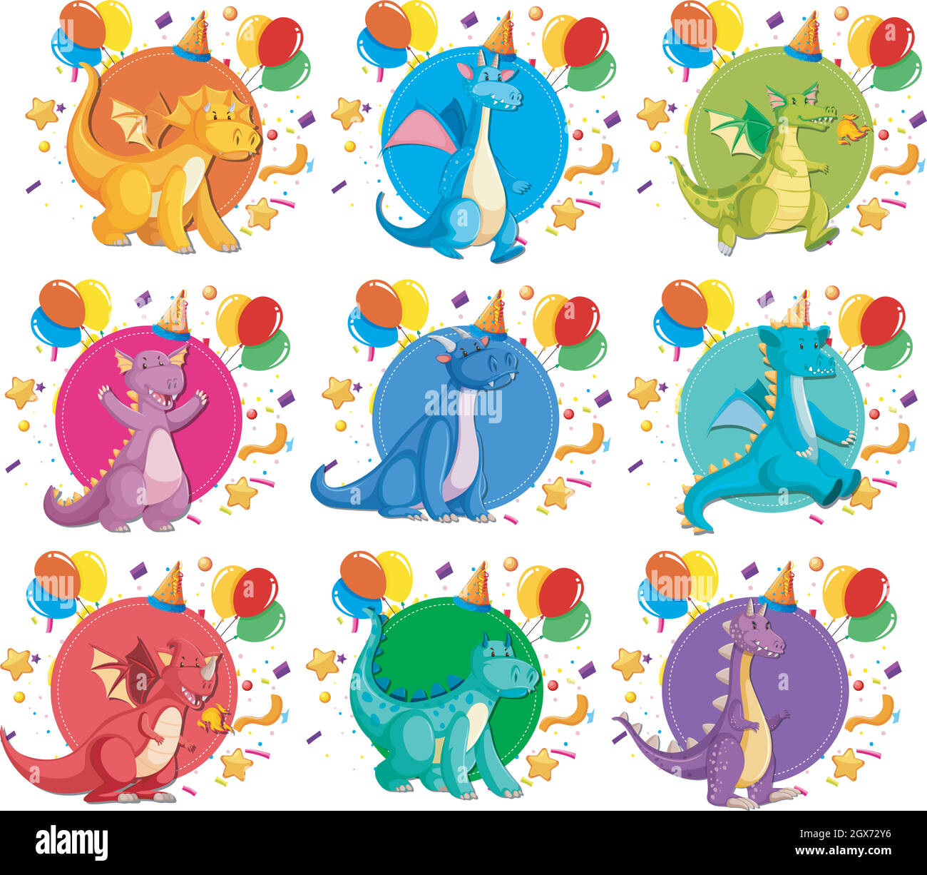 Set of dragon character Stock Vector Image & Art - Alamy