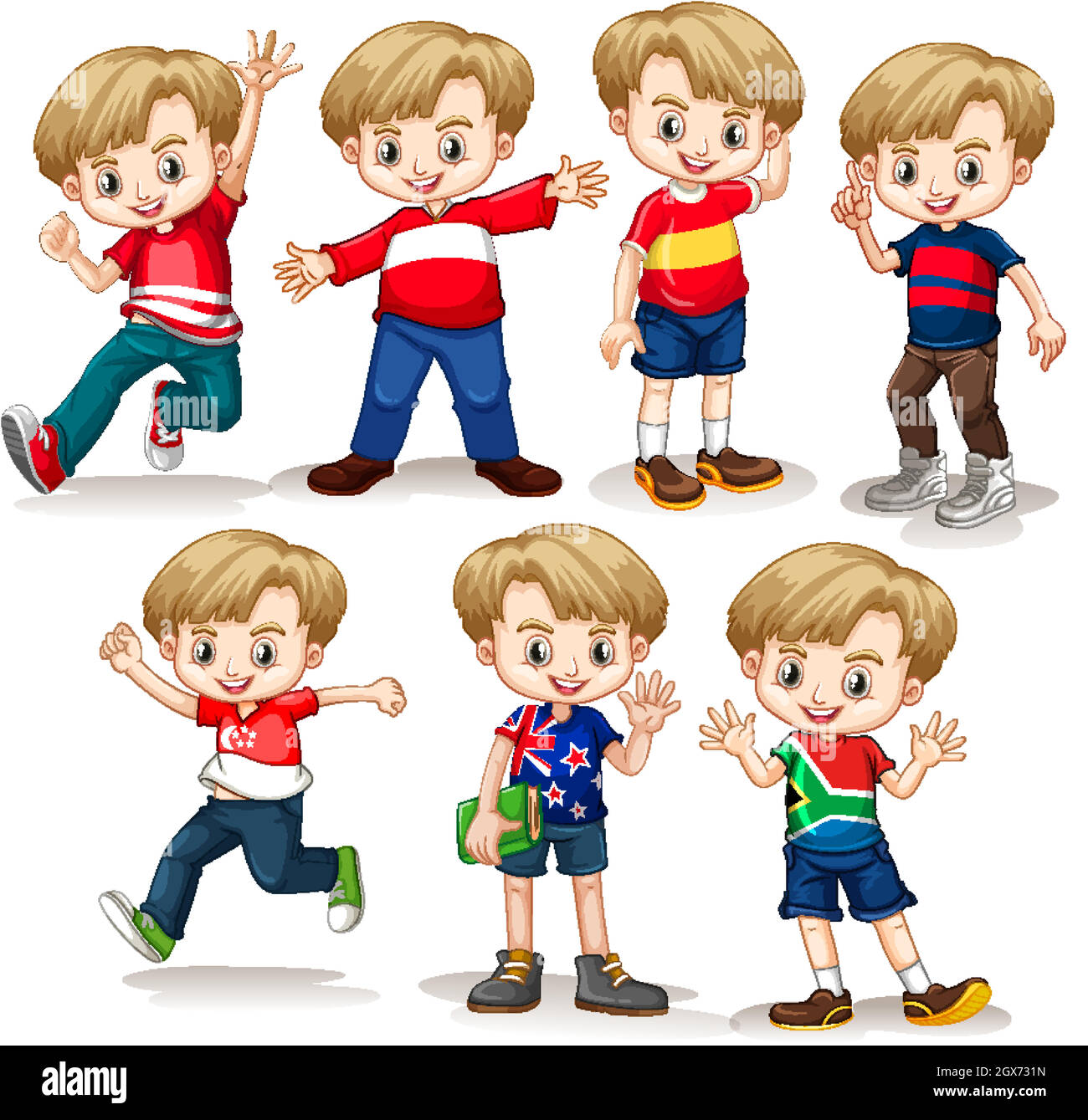 Happy boy in different costumes Stock Vector Image & Art - Alamy