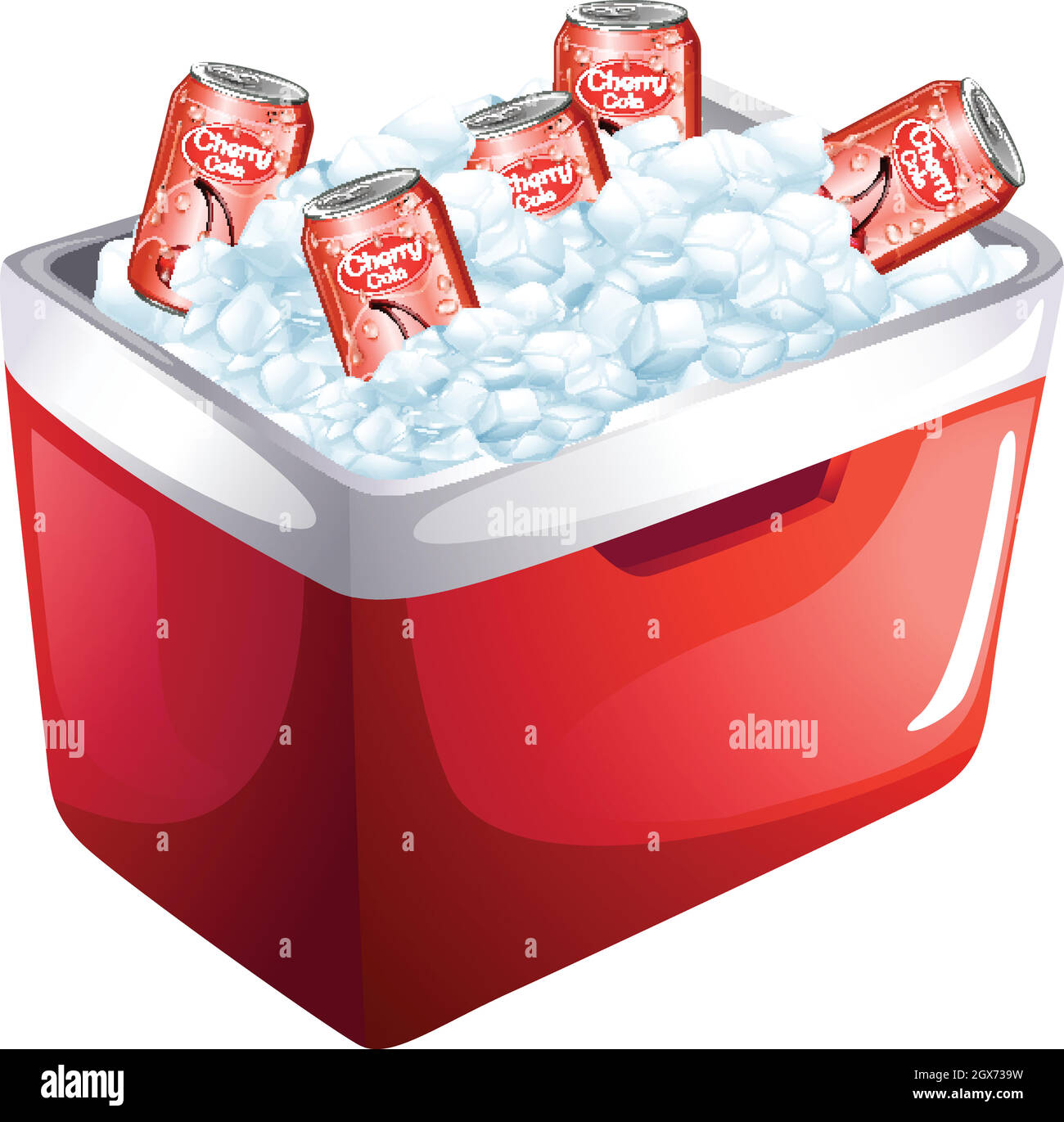 Cherry soda cans in ice box Stock Vector Image & Art - Alamy